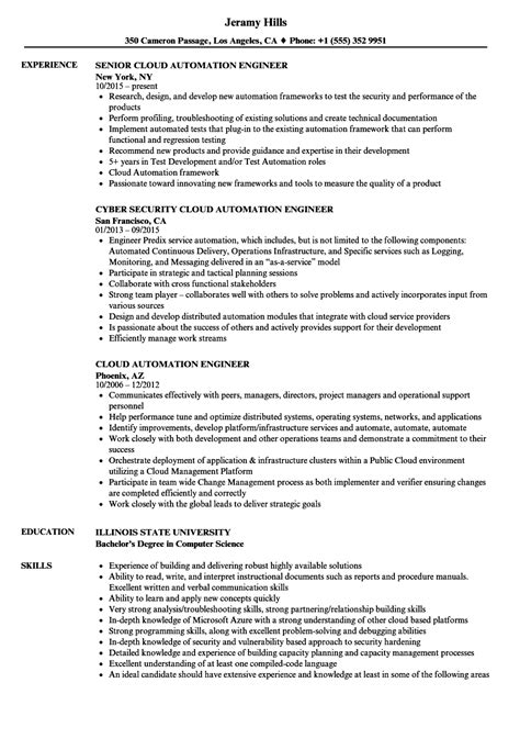 Cloud Automation Engineer Resume Samples Velvet Jobs