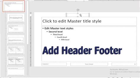 How To Add Header And Footer In Microsoft Powerpoint 2017 YouTube