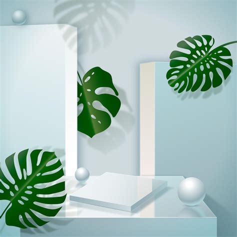 파스텔 색상의 현실적인 3d 연단 무료 벡터