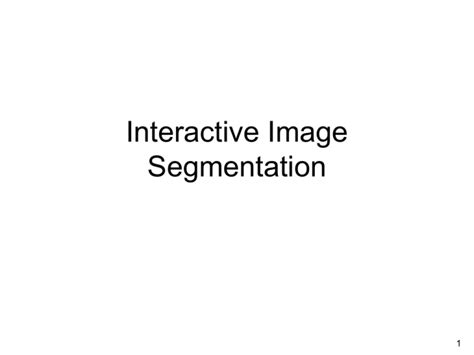 Interactive Image Segmentation