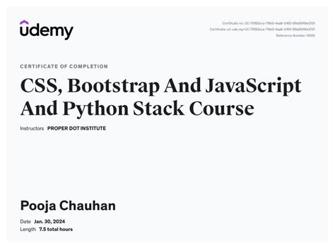 Completed Udemy Course On Css Bootstrap Javascript And Python