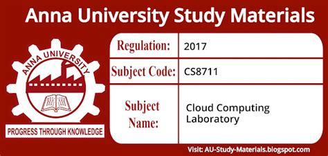 Cs8711 Cloud Computing Laboratory Manual Anna University Regulation 2017 Techinical Content
