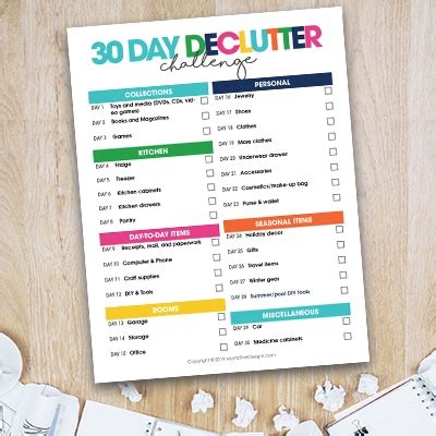 30 Day Declutter Challenge Free Printable Challenge