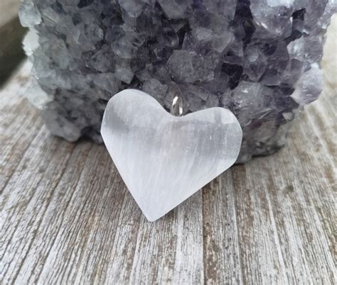 Selenit Srdce Přívěsek