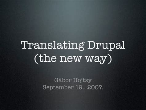 Translating Drupal Ppt
