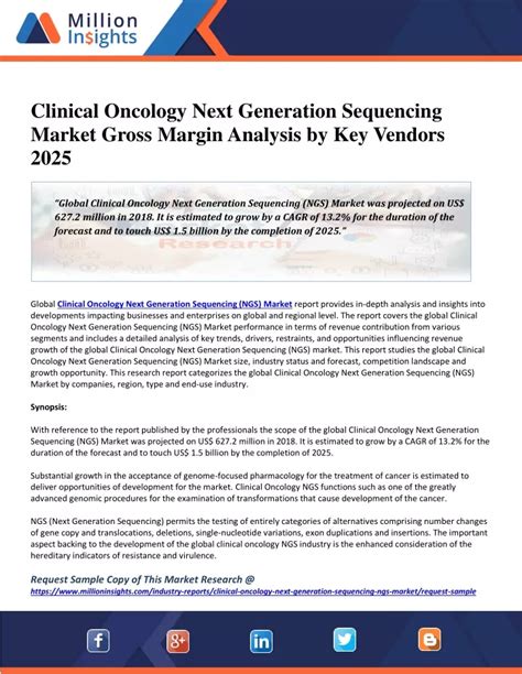 Ppt Clinical Oncology Next Generation Sequencing Market Gross Margin
