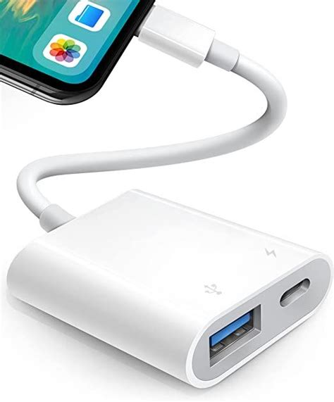 An Iphone Charging With A Charger Attached To It S External Power Strip On A White Background