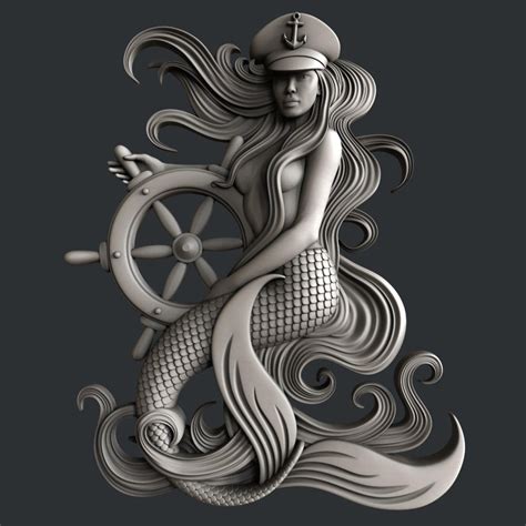 D Stl Models For Cnc Router Mermaid Etsy Diy Cnc Router Stl File
