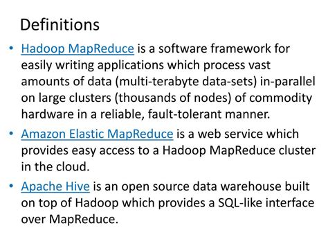 Ppt Processing Data Using Amazon Elastic Mapreduce And Apache Hive Powerpoint Presentation
