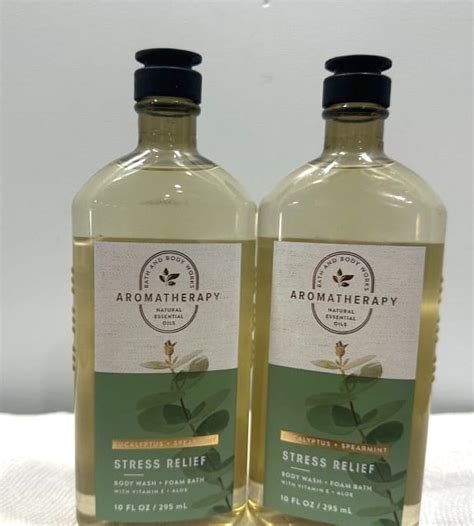 Bath And Body Works Aromatherapy Eucalyptus Spearmint Stress Relief Body Wash 10 Fl Oz 2 Pack