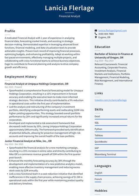 Bloomberg Financial Analyst Resume Examples Resumecat