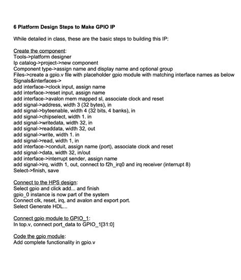 6 Platform Design Steps To Make Gpio Ip While