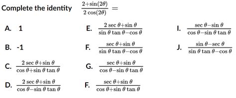 [college Trig] How Do I Get To One Of These Answers R Homeworkhelp