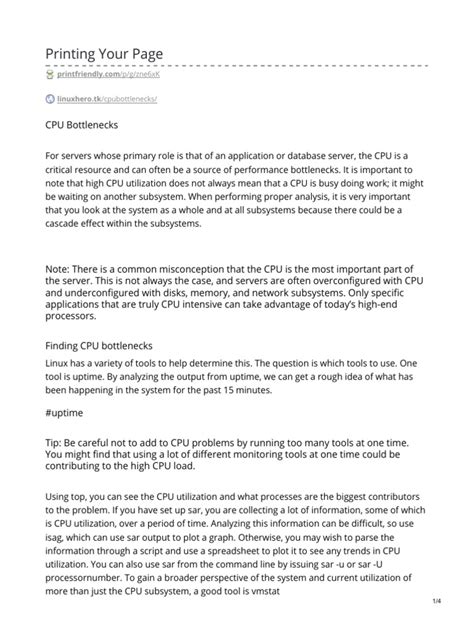 Cpu Bottlenecks In Linux Pdf