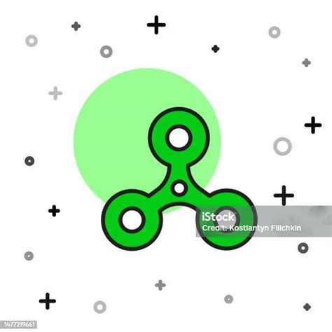 흰색 배경에 격리된 채워진 윤곽선 피젯 스피너 아이콘 스트레스 해소 장난감 트렌디한 핸드 스피너 벡터 가득 찬에 대한 스톡 벡터 아트 및 기타 이미지 Istock