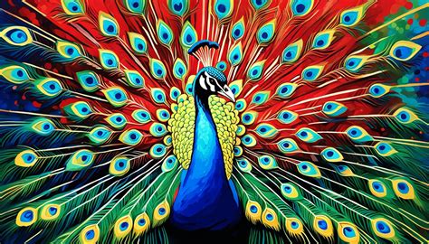 Peacock Red Stunning Colors In Natures Display