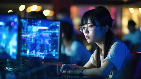 Premium Ai Image Young Asian Programmer Working At Office
