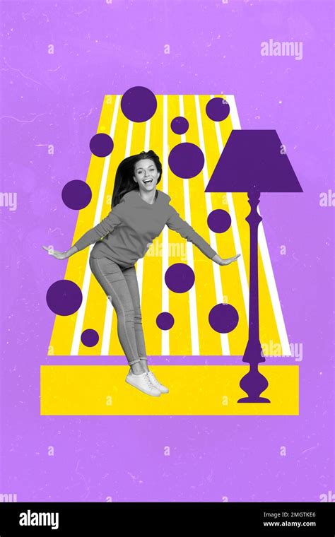 Photo Collage Cartoon Comics Sketch Picture Of Excited Funky Lady
