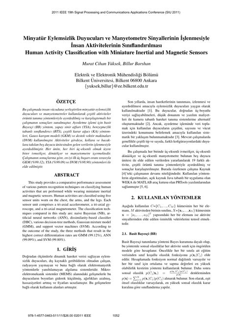 Pdf Human Activity Classification With Miniature Inertial And Magnetic Sensors
