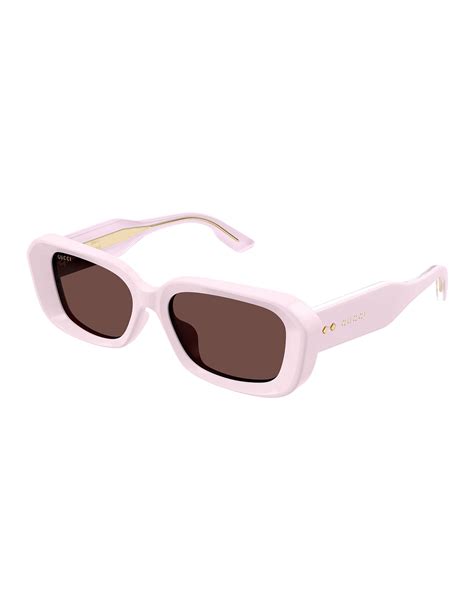 Gucci Pink Rectangle Sunglasses David Jones