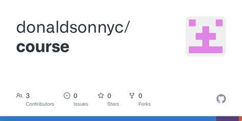 GitHub Donaldsonnyc Course