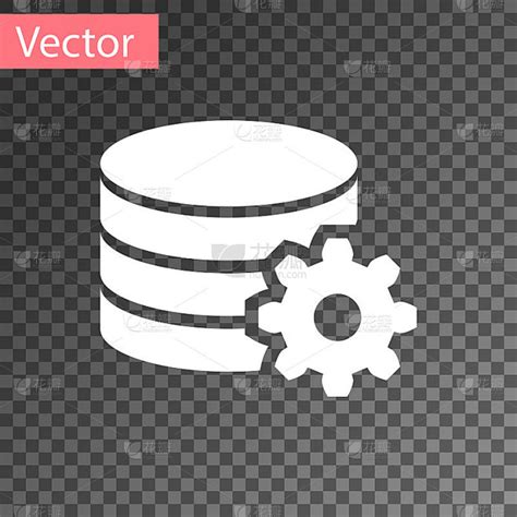 白色设置数据库服务器图标隔离在透明背景上。数据库中心。矢量图