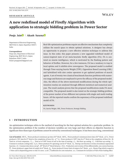 A New Redefined Model Of Firefly Algorithm With Application To