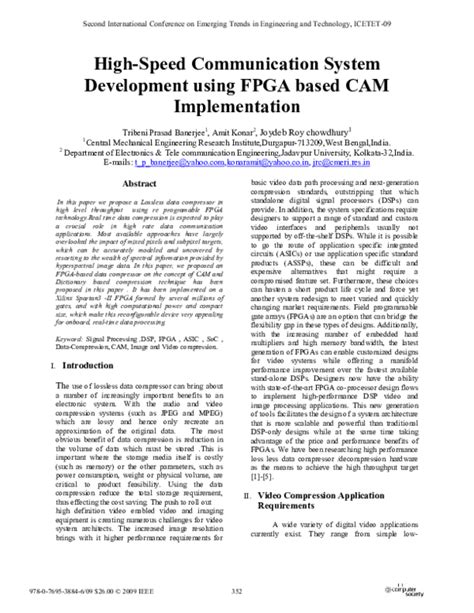 Pdf High Speed Communication System Development Using Fpga Based Cam Implementation