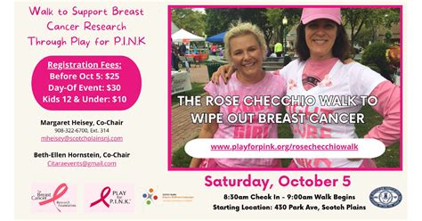 Rose Checchio Walk To Wipe Out Breast Cancer In Scotch Plains Set For