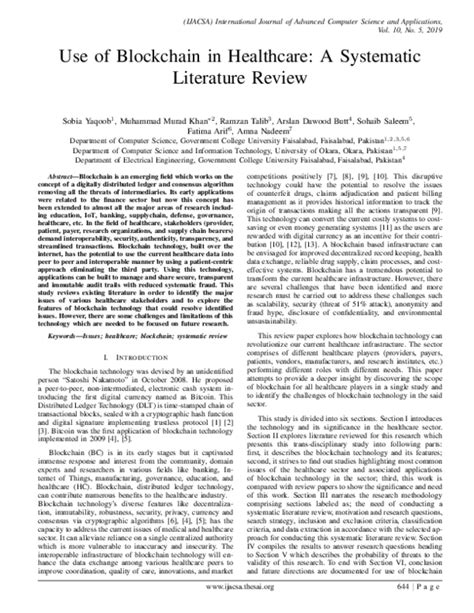 Pdf Use Of Blockchain In Healthcare A Systematic Literature Review Ramzan Talib