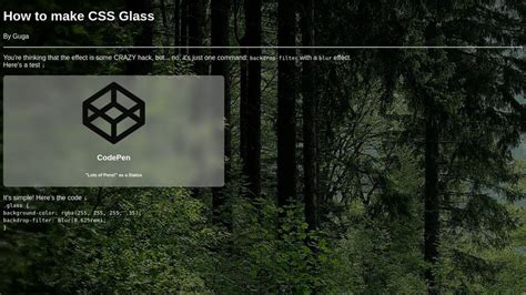 How To Css Glass