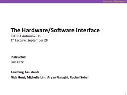 PPT The Hardware Software Interface PowerPoint Presentation
