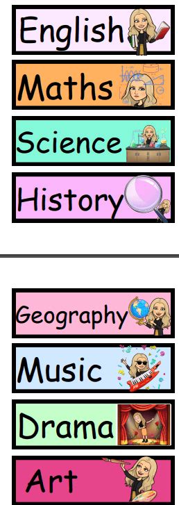 Mash Visual Timetable Bitmoji Version