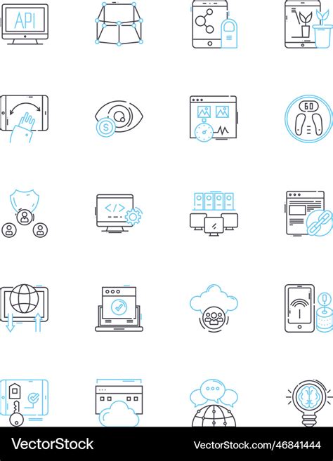 Product Positioning Linear Icons Set Segmentation Vector Image