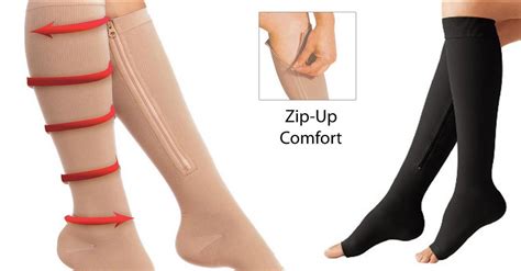 Pack Open Toe Zipper Compression Socks