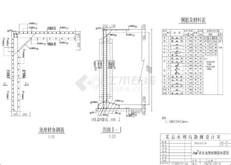 湖北省某县清水池侧墙钢筋布置图 工业厂房 土木在线