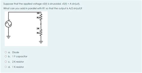 Solved Suppose That The Applied Voltage Vs T Is Sinusoidal