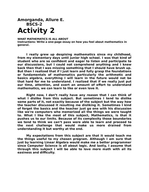 Essay Math About Your Thoughts Of Mathematics Amorganda Allure E Essay Math About Your Thoughts Of Mathematics Amorganda Allure E