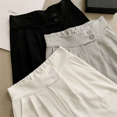 3컬러뒷밴딩 일자핏 와이드 팬츠 트레이닝 롱팬츠 운동복 밴딩 빅사이즈 데님 면바지 데님 밑단 컷팅 셔링 프릴 데미지 찢어진 데미지 구제 더블 버튼 청바지 스키니 하비 면면 바지