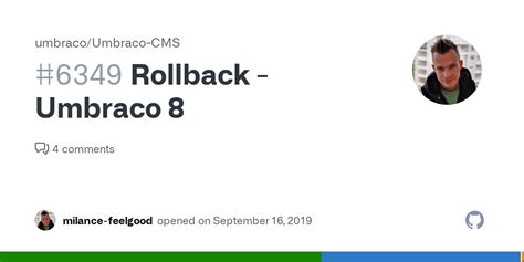 Rollback Umbraco 8 · Issue 6349 · Umbracoumbraco Cms · Github
