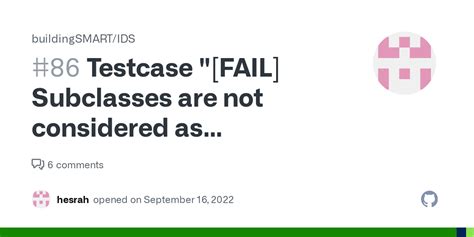 Testcase Fail Subclasses Are Not Considered As Matching · Issue 86 · Buildingsmartids · Github