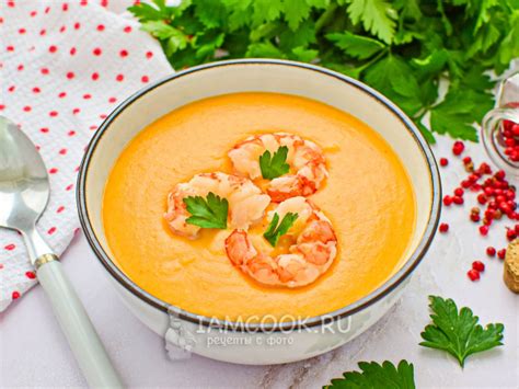 Томатный крем суп с креветками — рецепт с фото пошагово