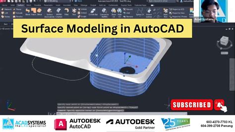 Surface Modeling In Autocad Youtube