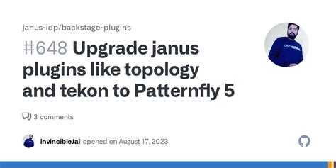 Upgrade Janus Plugins Like Topology And Tekon To Patternfly 5 · Issue 648 · Janus Idpbackstage