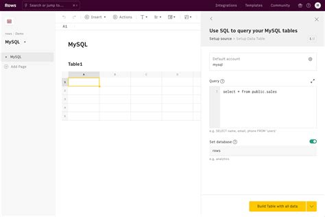 How To Connect Mysql With Rows Rows