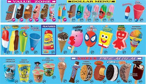 Vintage Ice Cream Truck Menu Party Food Truck Ice Cream Truck