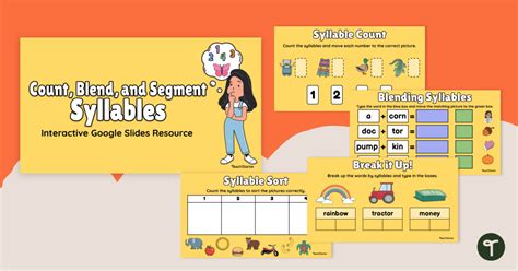 Counting Blending And Segmenting Syllables Interactive Activity Teach Starter
