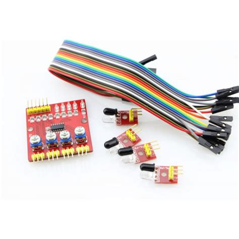 4 Way Infrared Tracking Tracking Module Patrol Line Module Obstacle Avoidance Car Sensor