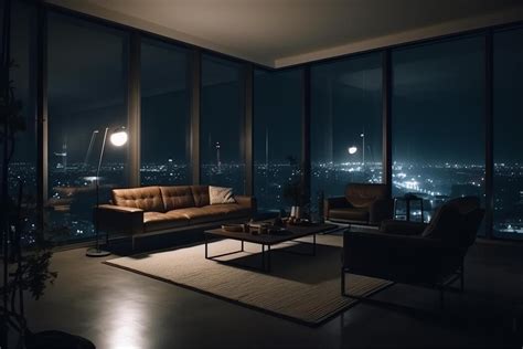 Dark Living Room Night