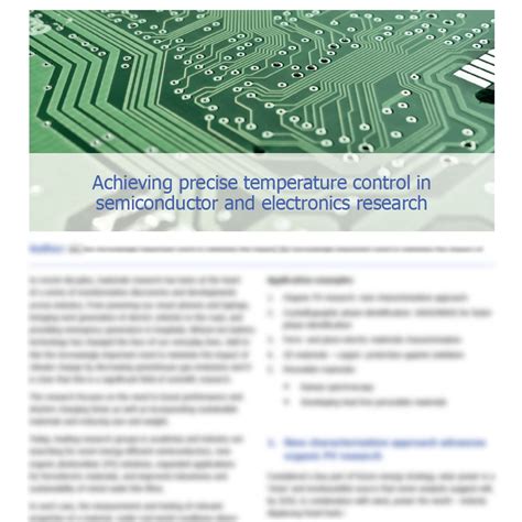 Achieving Precise Temperature Control In Semiconductor And Electronics Research — Linkam Scientific